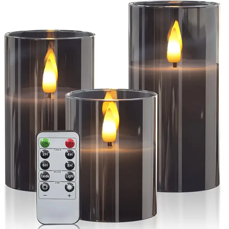 3 db LED gyertya élethű lánghatás YK587686 - Bronze